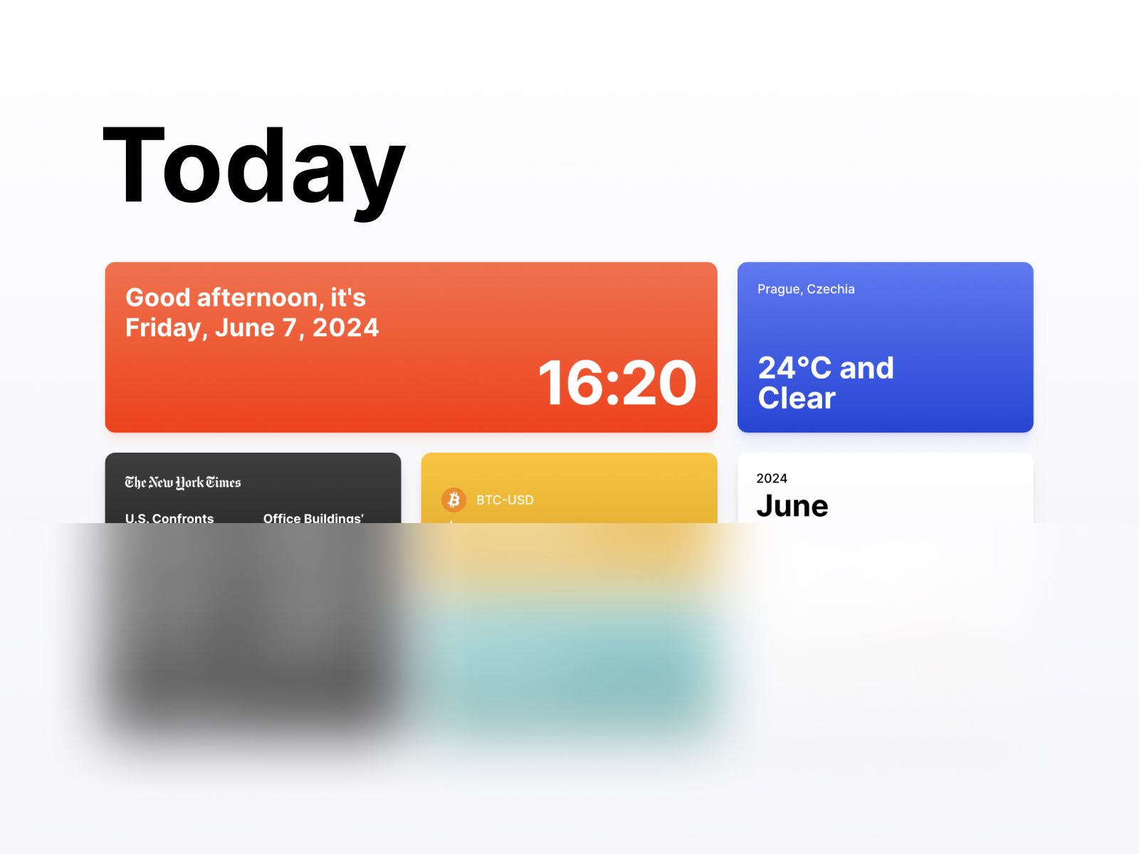 Today - Dashboard with weather, news, times, crypto and timer ...